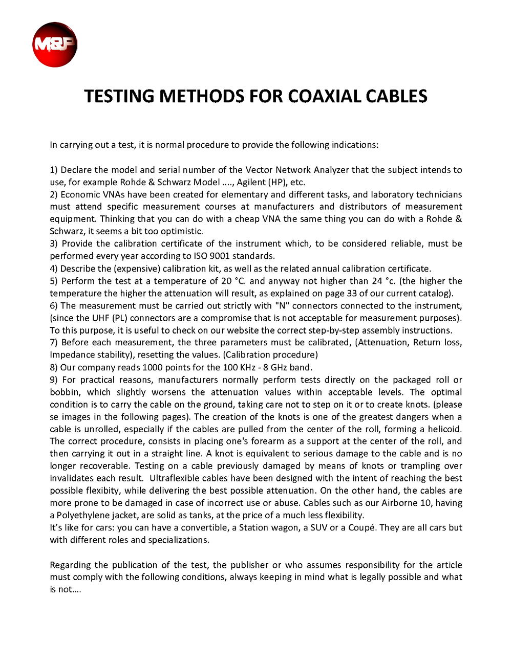 How to test a coaxial cable